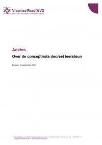 Conceptnota decreet leersteun. Advies Vlaamse Raad WVG | Vlaanderen.be
