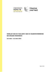 Verslag van de evaluatie van de examencommissie secundair onderwijs ...